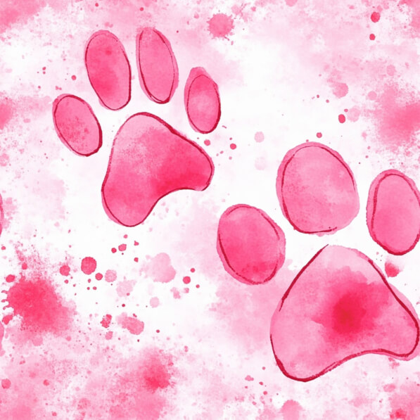 Download Pink Paw Prints Watercolor Art Patterns Online - Creative Fabrica