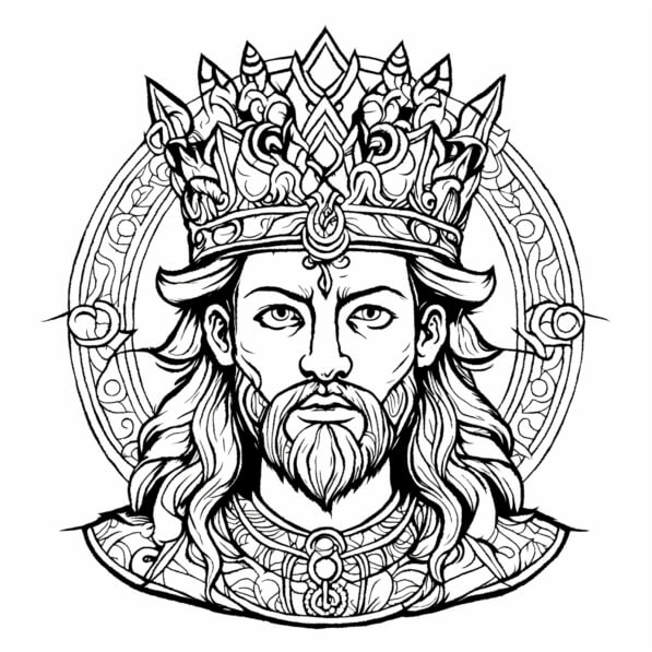 Descarga Arte lineal de un rey regia Páginas para colorear En Línea ...