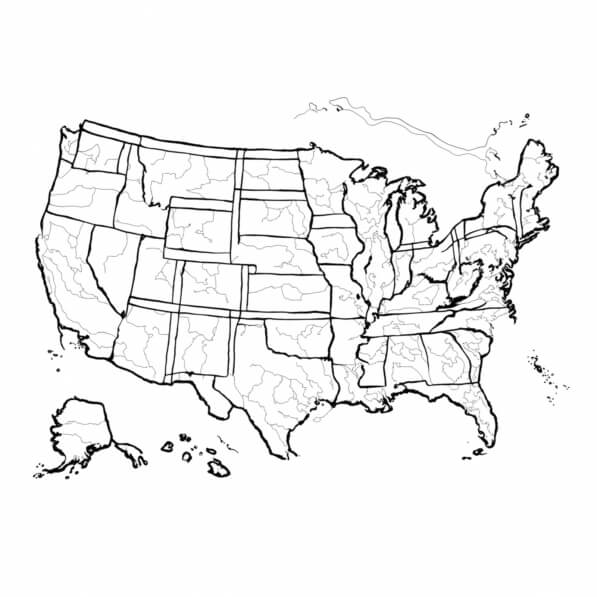 Baixe Mapa Contorno Dos Estados Unidos Colorir Páginas Creative Fabrica