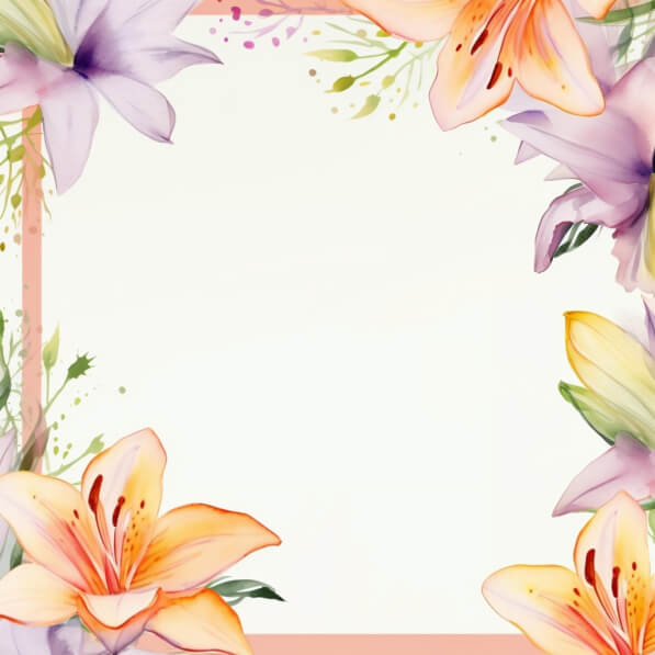 Download Floral Frame with Lilies Backgrounds Online - Creative Fabrica