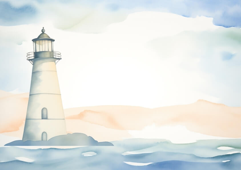 Download Lighthouse by the Sea in Soft Watercolors Backgrounds Online ...