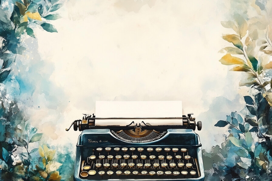 Download Vintage Typewriter with Watercolor Background Backgrounds ...