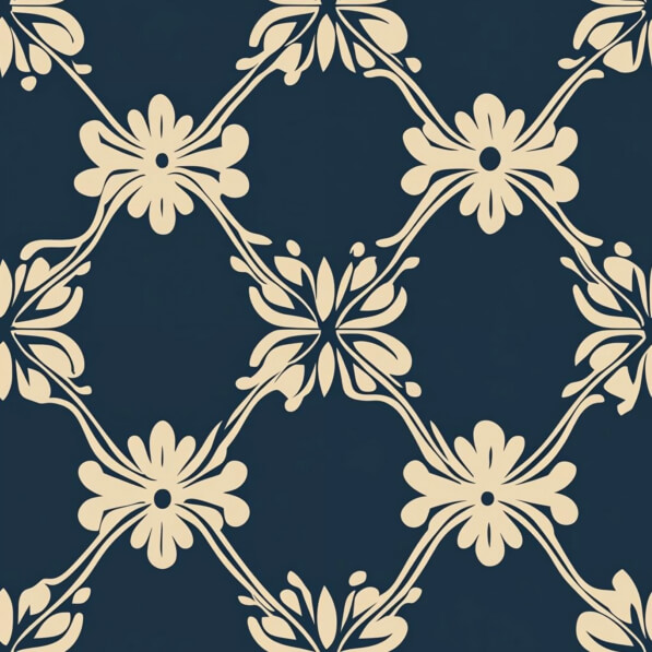 Download Floral Pattern Design in Cream and Dark Blue Patterns Online ...