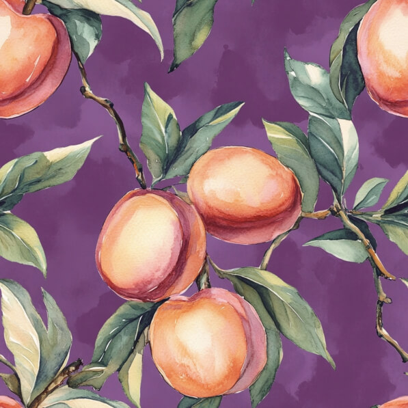 Download Watercolor Peaches on Purple Background Patterns Online ...