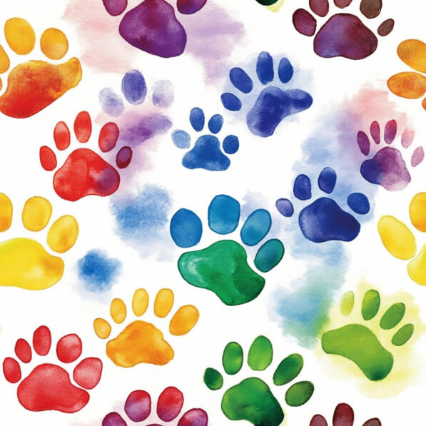 Download Colorful Paw Print Pattern Patterns Online - Creative Fabrica