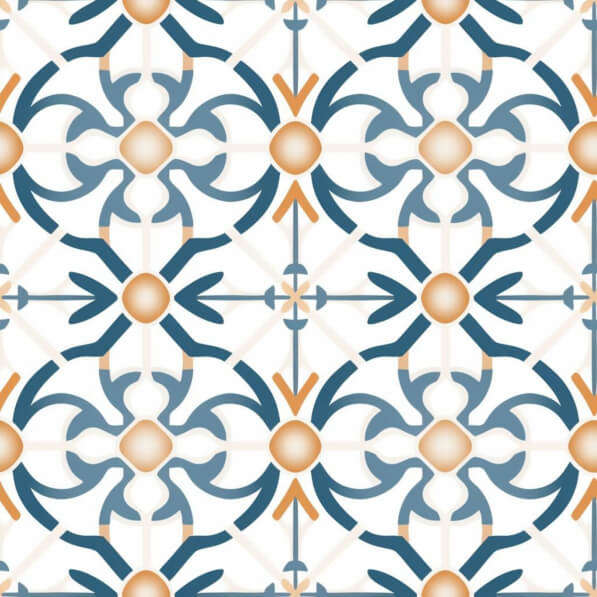 Download Geometric Tile Pattern in Blue and Orange Patterns Online ...