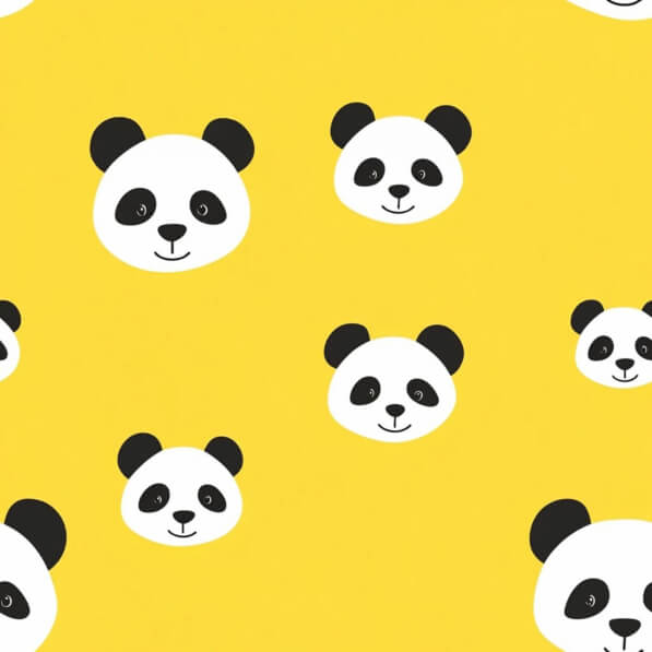 Download Playful Panda Pattern on Yellow Background Patterns Online ...