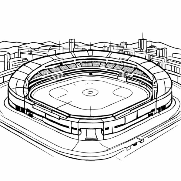 Download Aerial view of a baseball stadium Coloring pages Online ...