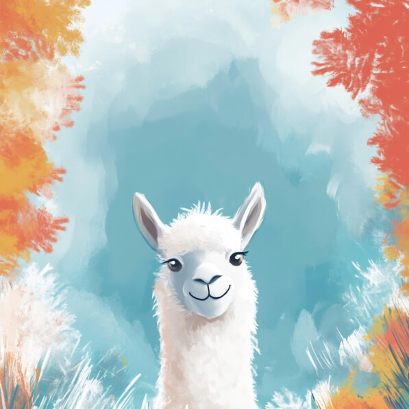 Download Whimsical Llama Illustration in Autumn Backgrounds Online ...