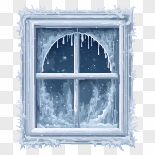 Download Frosty Window in Winter Cartoons Online - Creative Fabrica