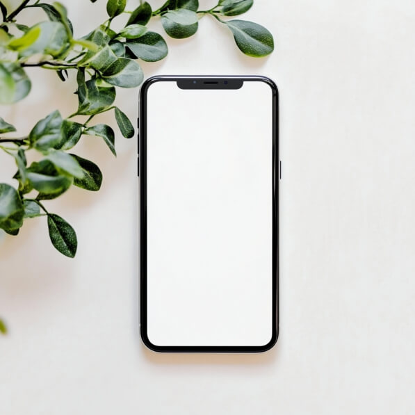 Download Minimalistic Smartphone with Green Leaves Mockups Online ...