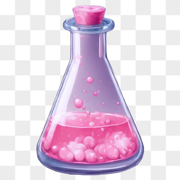 Download Laboratory Flask with Pink Liquid Cartoons Online - Creative ...