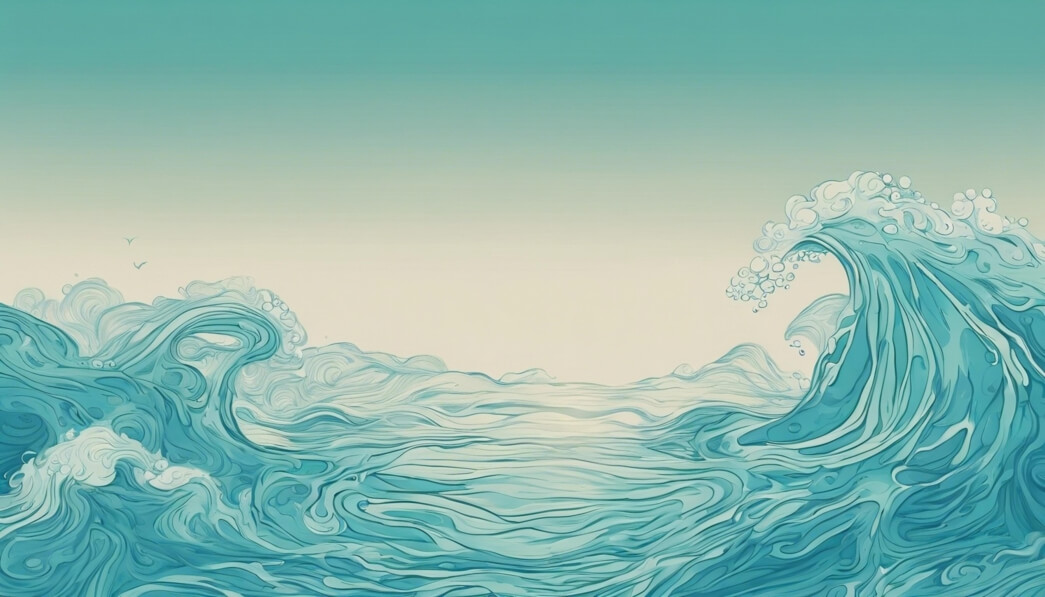 Download Stylized Ocean Waves in Blue Backgrounds Online - Creative Fabrica