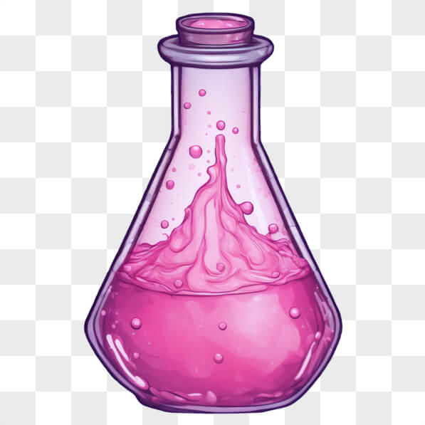 Download Pink Laboratory Flask with Bubbling Liquid Cartoons Online ...