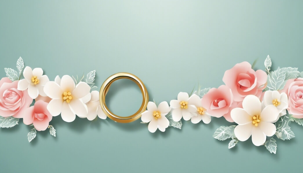 Download Wedding Ring Surrounded by Floral Decorations Backgrounds ...
