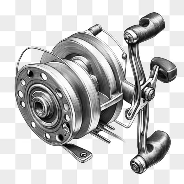 Download Detailed Illustration of a Fishing Reel Sketches Online ...