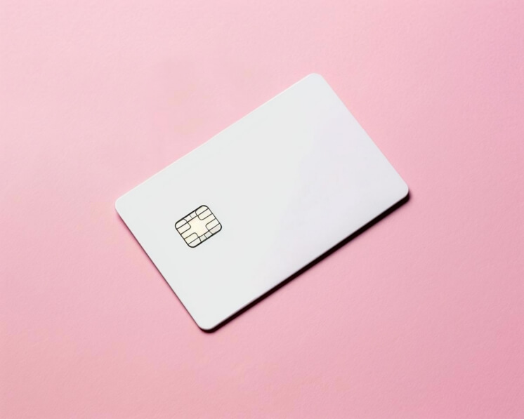 Download Minimalistic White Credit Card on Pink Background Mockups ...