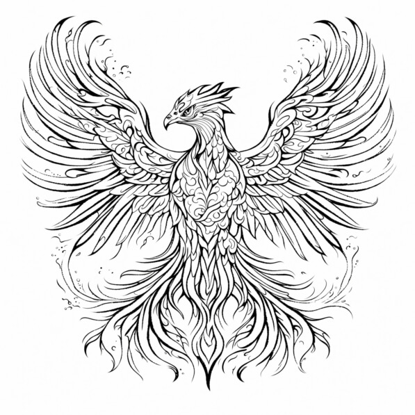Download Intricate Phoenix Illustration Coloring pages Online ...