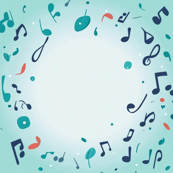 Download Musical Notes and Shapes on a Turquoise Background Backgrounds ...