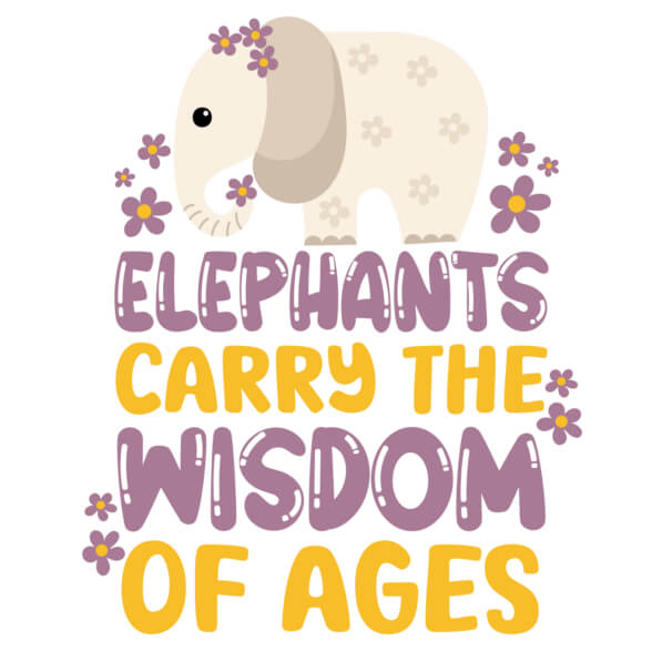 Download Whimsical Elephant with Floral Accents and Inspirational Quote ...