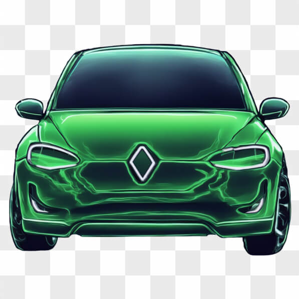 Download Stylized Electric Car in Green Cartoons Online - Creative Fabrica