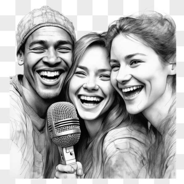 Download Joyful Friends with a Microphone Sketches Online - Creative ...