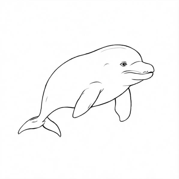 Download Line Drawing of a Beluga Whale Coloring pages Online ...