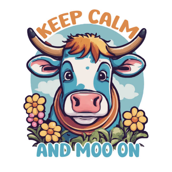 Download Cheerful Cartoon Cow with Motivational Phrase Quotes Online ...