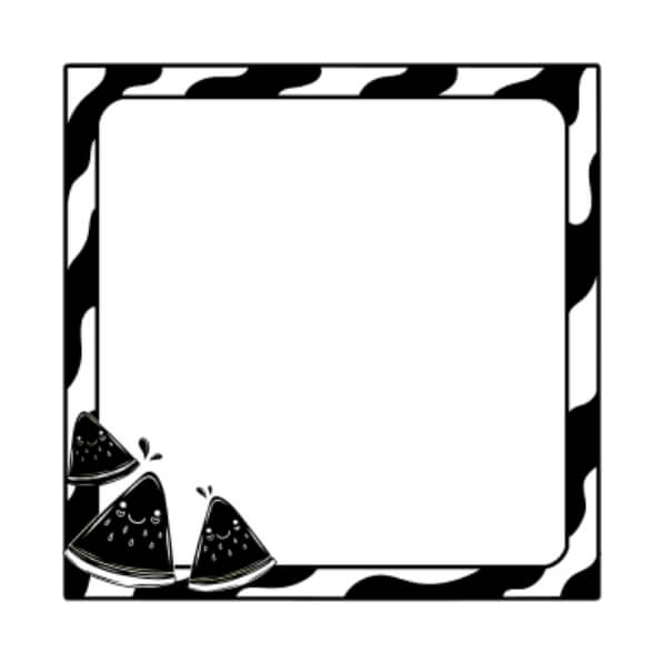 Download Black and White Watermelon Decorative Photo Frame Frames ...