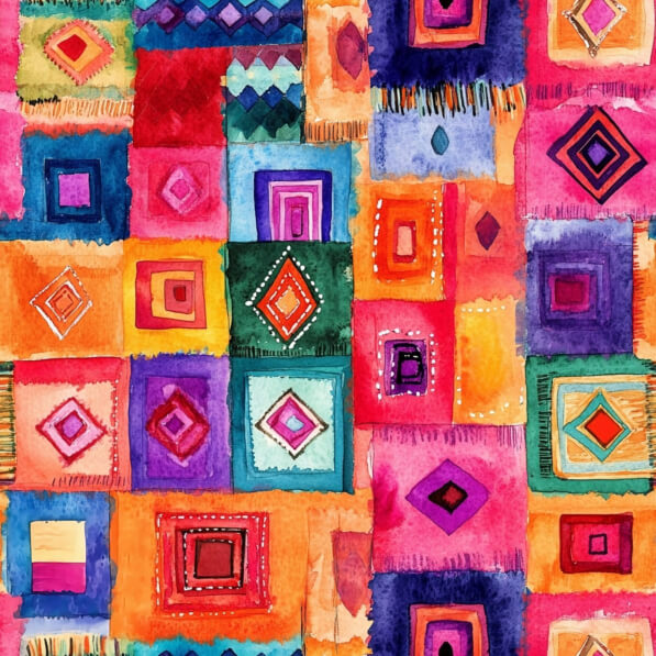 Download Colorful Patchwork Art Patterns Online - Creative Fabrica