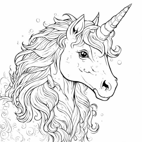 Download Illustrated Unicorn in Fantasy Style Coloring pages Online ...