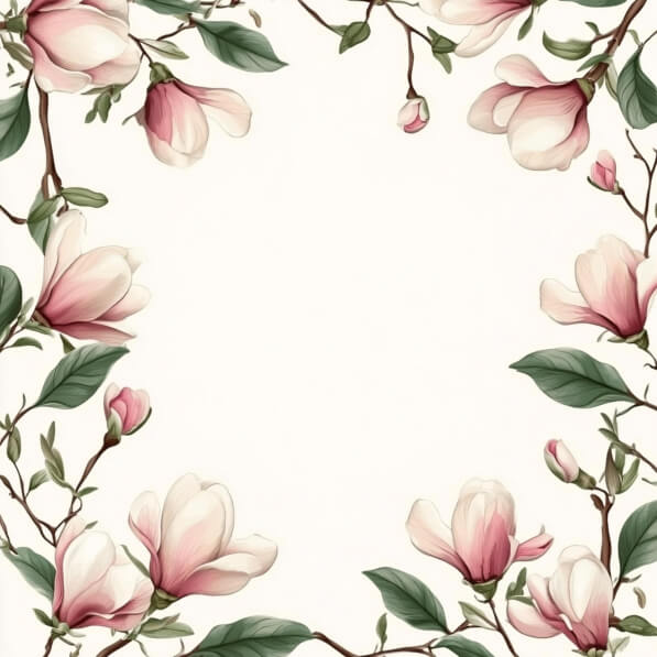 Download Magnolia Flowers Border Backgrounds Online - Creative Fabrica
