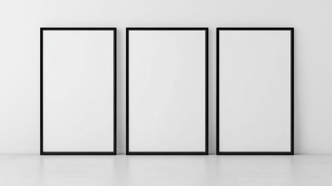 Descarga Marcos Negros Minimalistas en Pared Blanca Mockups En Línea ...