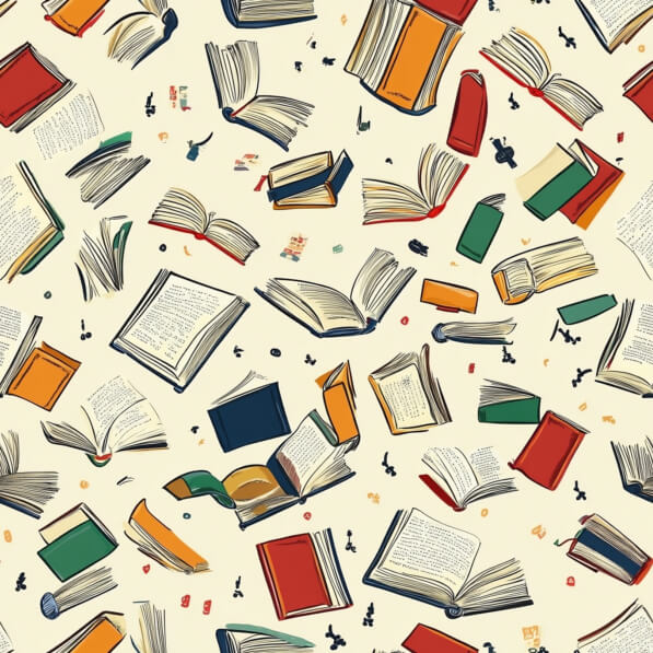 Download Colorful Pattern of Books Patterns Online - Creative Fabrica