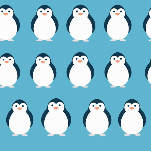 Download Pattern of Cartoon Penguins on Blue Background Patterns Online ...