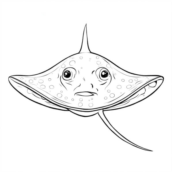 Baixe Ilustração de Raia de Desenho Animado Colorir páginas - Creative ...