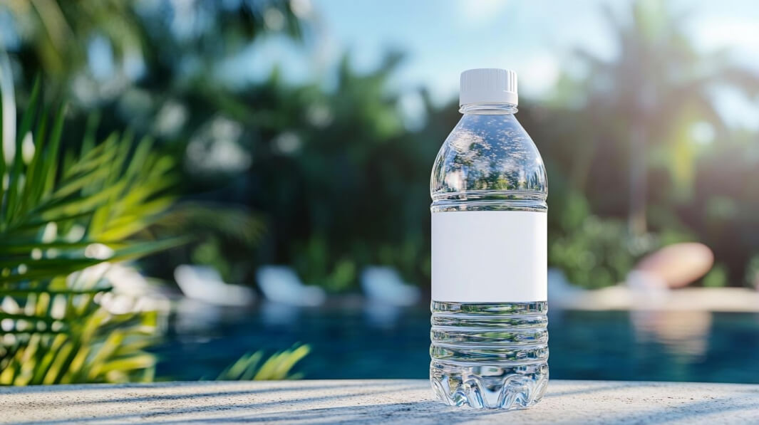 Download Clear Water Bottle in Tropical Setting Mockups Online ...