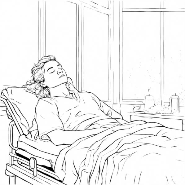 Download Serene Hospital Room with Sleeping Patient Coloring pages ...