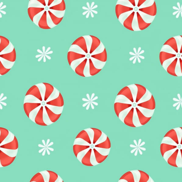 Download Pattern of Peppermint Candies on Mint Green Background ...