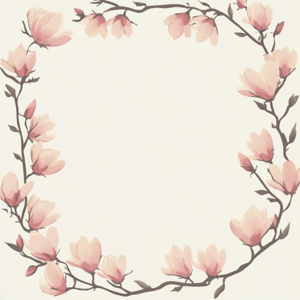 Download Floral Wreath of Magnolias Backgrounds Online - Creative Fabrica