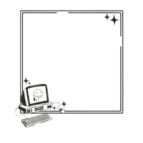Download Minimalist Vintage Computer Frame Frames Online - Creative Fabrica