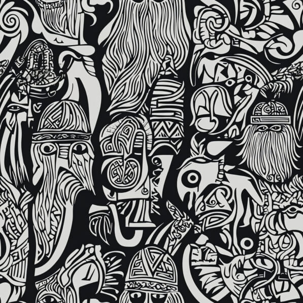 Download Intricate Black and White Viking Art Patterns Online ...