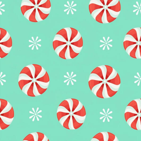Download Peppermint Candy Pattern on Mint Green Background Patterns Online - Creative Fabrica