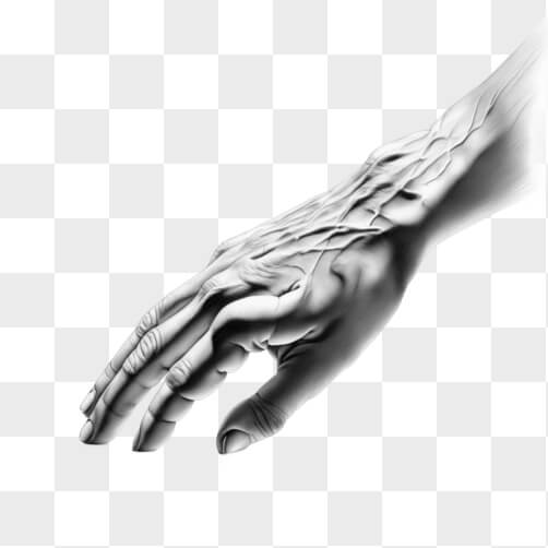 Download Black and White Drawing of Woman's Hand with Long Nails ...
