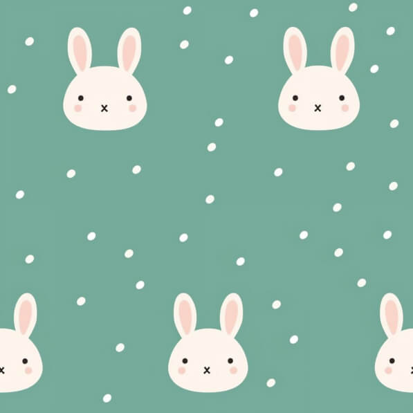 Download Whimsical Rabbit Pattern on Teal Background Patterns Online ...
