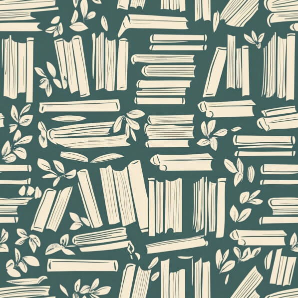 Download Pattern of Books and Leaves Patterns Online - Creative Fabrica