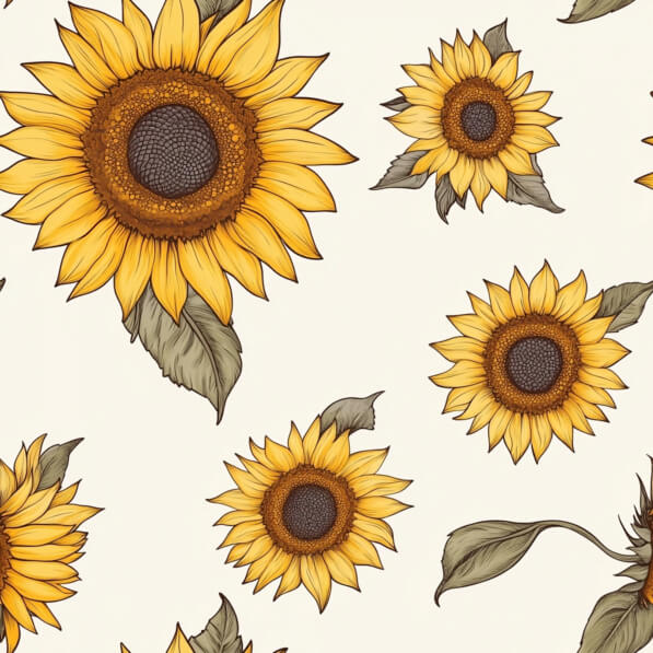 Download Pattern of Sunflowers Patterns Online - Creative Fabrica