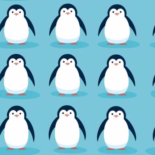 Download Pattern of Cartoon Penguins on Blue Background Patterns Online ...