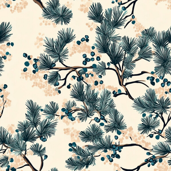 Download Botanical Pattern with Pine and Berries Patterns Online ...