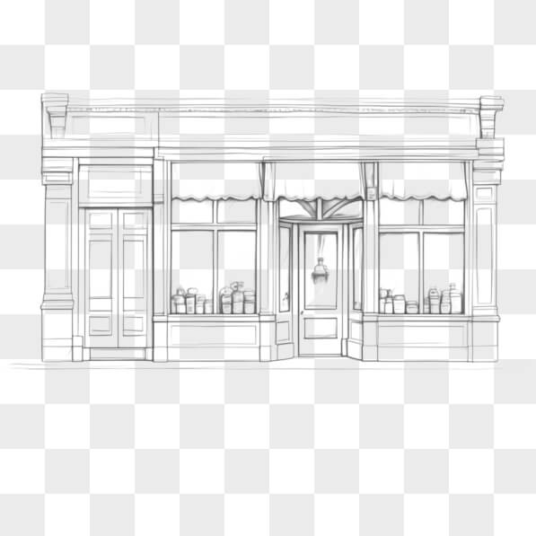 Download Charming Storefront Sketch Sketches Online - Creative Fabrica